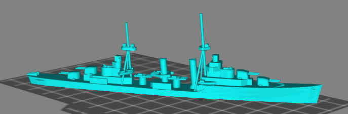 Porter Class Destroyer in 1-300 scale | Line Of Battle Miniatures